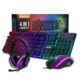 Compoint 4 in 1 Gaming Set - Rainbow RGB Keyboard - Mouse - Headset ...
