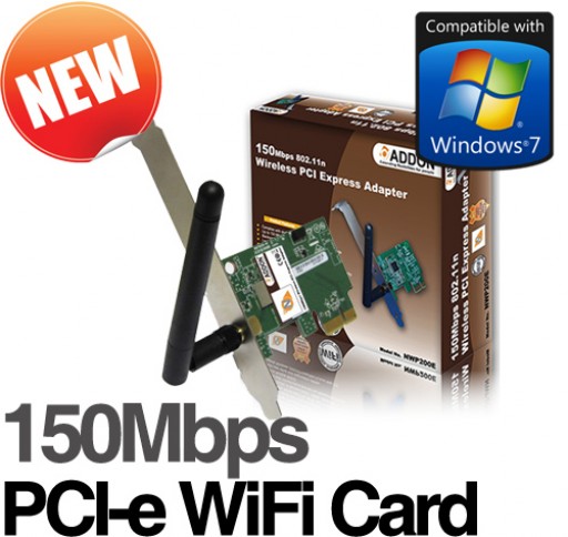 Addon 150Mbps WiFi Wireless PCI Express Adapter 802.11n NWP200E