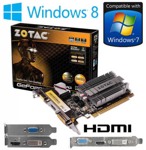 nVidia GeForce 210 1GB DDR3 PCIe HDMI DVI VGA Low Profile Graphics Card