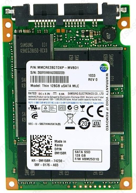 128GB Samsung MMCRE28GTDXP-MVBD1 1.8" Thin uSATA MLC SSD Laptop Solid ...