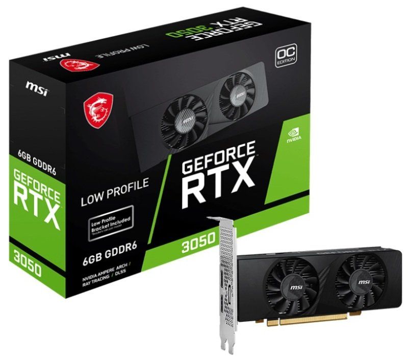 MSI GeForce RTX 3050 6GB GDDR6 OC Low Profile Gaming Graphics Card