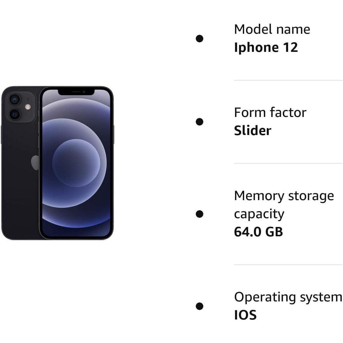 Apple iPhone 12 – 64 GB Black Unlocked | MicroDream®