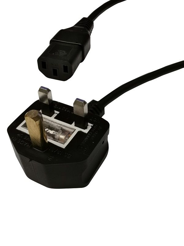 5M BRITMAC PLUG Non Standard UK Half Round Earth Pin 5A PC Power Cable C13