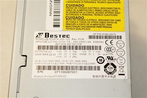 Bestec ATX-300-12Z Rev.: FCR 5188-2627 300W PSU Power Supply