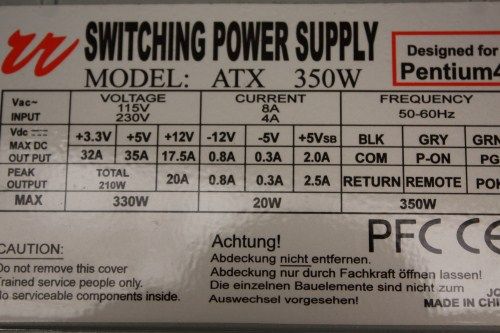 Win Power ATX 350W PSU Power Supply