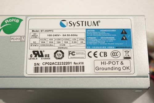 Systium 350W PSU Power Supply ST-350PFC