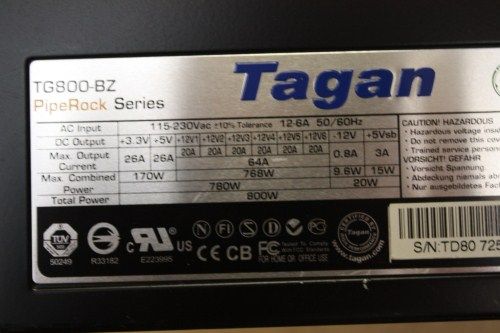 Tagan TG800-BZ PipeRock Series BZ800 ATX 800W Modular PSU Power Supply