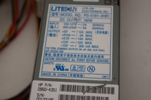 Liteon PS-5181-3HB1 HP 0950-4351 PSU Power Supply