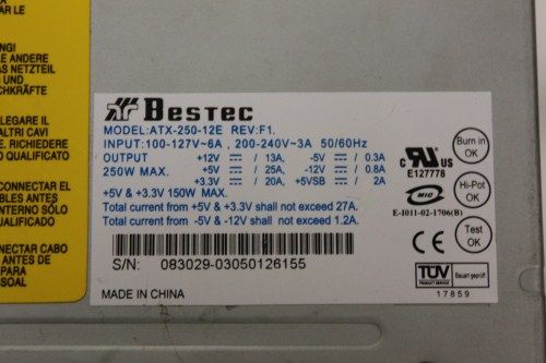 Bestec ATX-250-12E ATX 250W PSU Power Supply