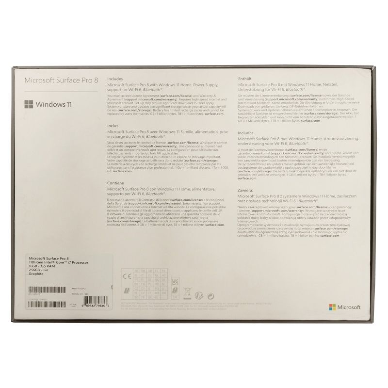 Microsoft Surface Pro 8 Graphite 13 Inch Tablet Empty Box Only (No Inserts)