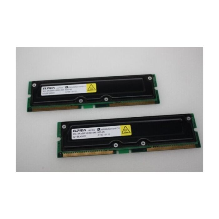 Kit 2x MC-4R256FKE6D-845 512 MB 2 X 256 MB Elpida Rambus Rimm RDRAM...