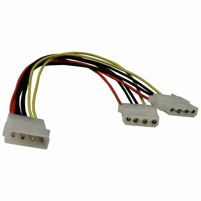 4 Pin Molex 2 Way Power Y Splitter Cable | MicroDream® | PC Components