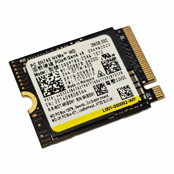 256GB Western Digital SN740 SSD M.2 2230 Gen4 x4 NVMe Solid State...